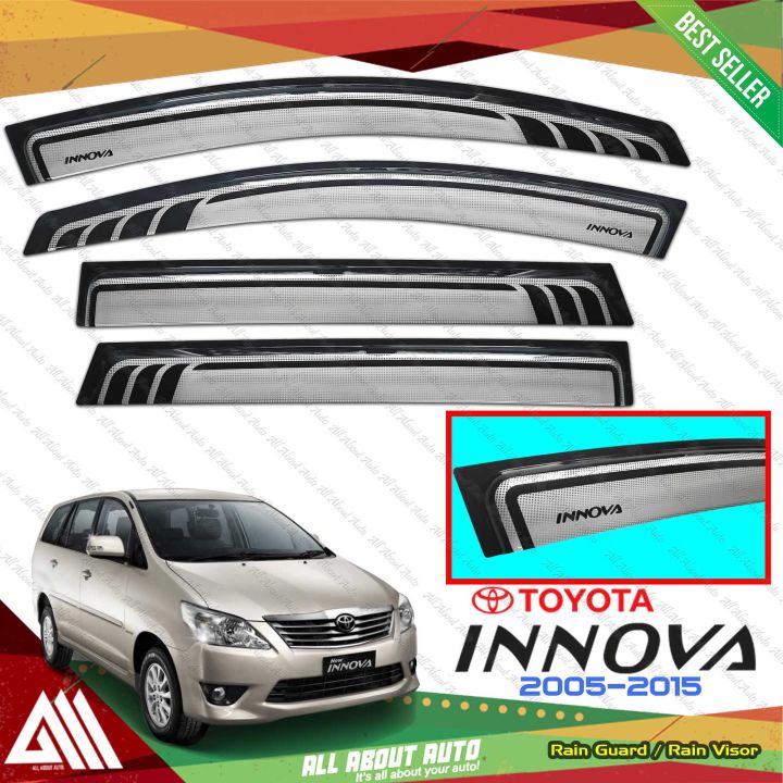 Toyota Innova 2005-2015 Two Toned Rain Guard Window Visor with Black ...