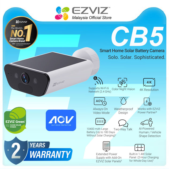Ezviz CB5 4K 8MP Two Way Talk Motion Detection Wifi Battery Powered ...
