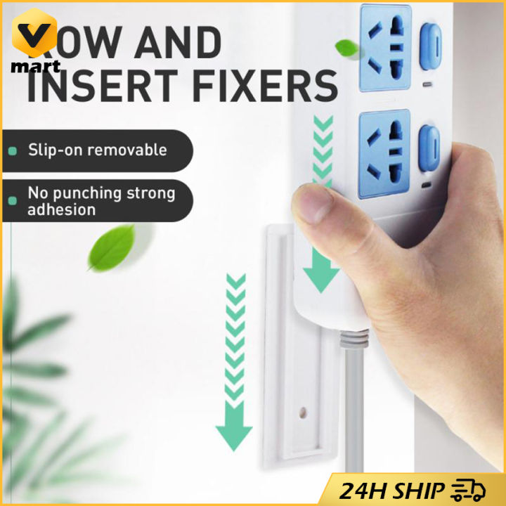 Self-Adhesive Power Socket Strip Fixator Wall Mounted Self Adhesive ...