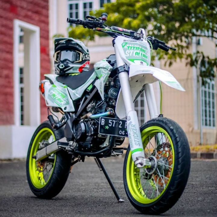 DECAL FULL BODY DTRACKER PUTIH HIJAU SIMPLE | DECAL KLX BF | DECAL WR ...