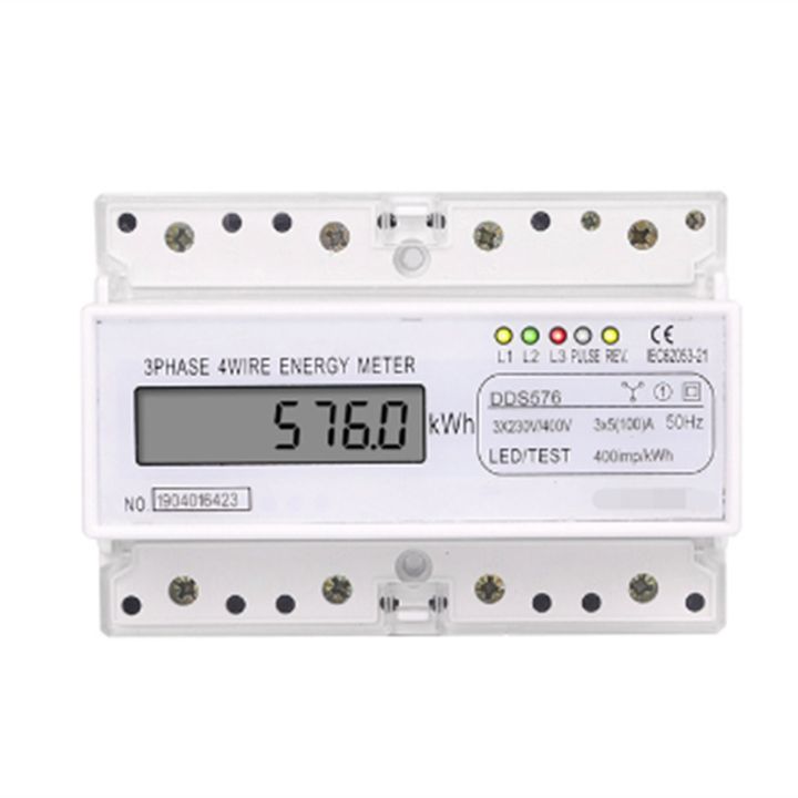 Three Phase 4 Wires Digital Power Electric Electricity Meter KWh Power ...