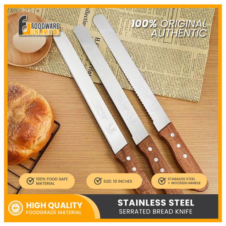 Bread Knife 10inch Non-Stick Stainless Steel Toaster Knife and Non-Slip ...
