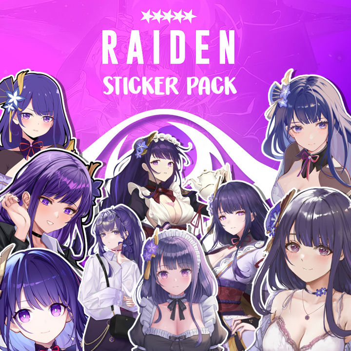 Sticker Pack Raiden Shogun Baal Genshin Impact / Stiker pack Anime ...