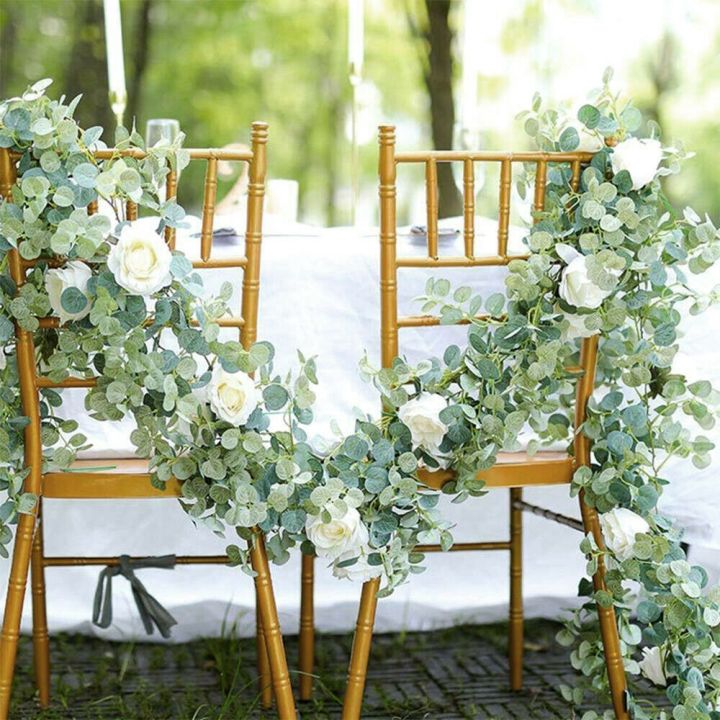 HUYAN 5.9FT Faux Wedding Decoration Welcome Sign Hanging Flowers Ivy ...
