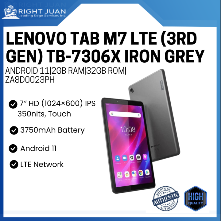 Lenovo Tab M7 LTE (3rd Gen) TB-7306X |Android 11|2GB RAM|32GB ROM|(Iron ...