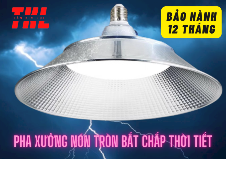 bóng đèn led pha xưởng bằng nhôm có nón tròn siêu sáng, chống nước ...