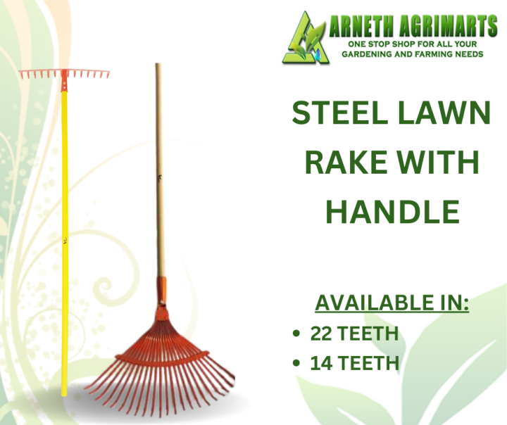 STEEL LAWN RAKE WITH HANDLE | Lazada PH