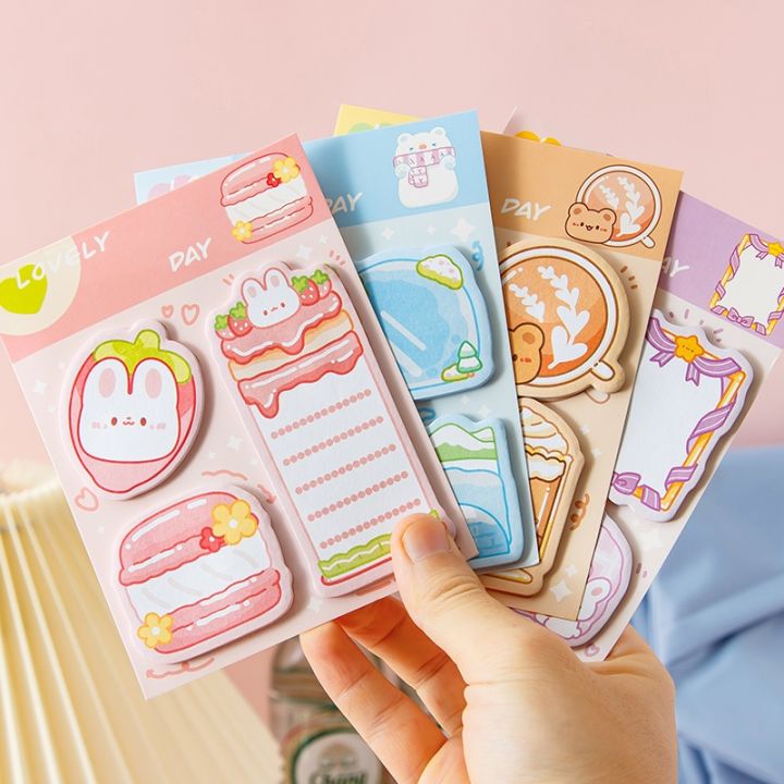 60 Sheets Cute Cartoon Shaped Sticky Notes Student Tearable Note Paper ...