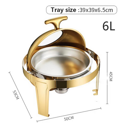 Gold Round Roll Top Chafing Dish | Lazada PH
