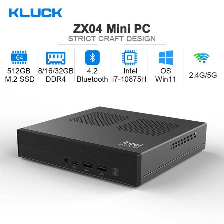 2023 ZX04 Mini PC Windows 11 Desktop CPU NUC Intel Comet Lake i7-10875H ...