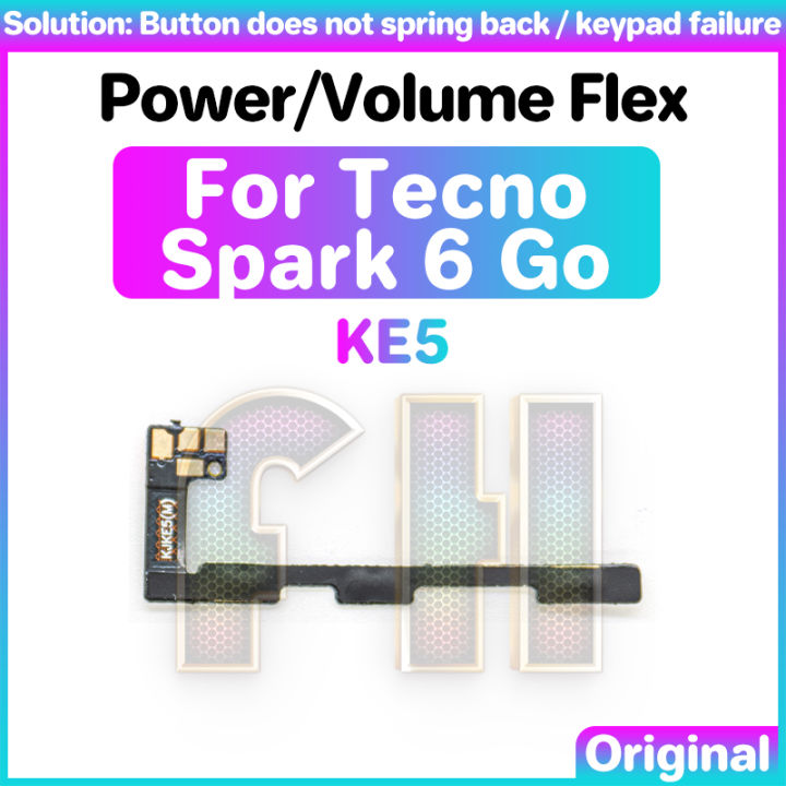 ปุ่มปรับระดับเสียง Flex สำหรับ Tecno Spark 6 Go Ke5เปิดปิดปุ่มปิดเสียง ...