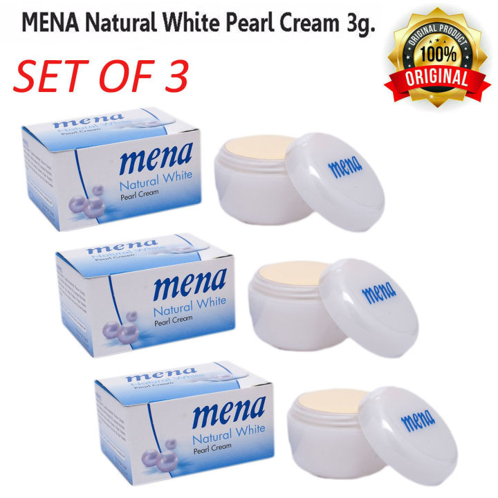 Mena Facial Cream Pearl Cream Natural White 3g each 3 grams each White ...