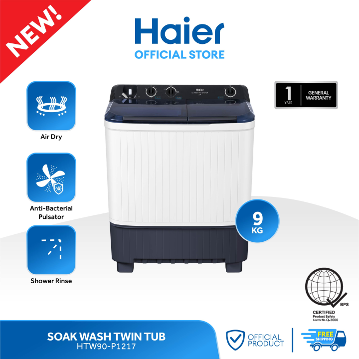 [NEW] Haier HTW90-P1217 9 kg Soak Wash Twin Tub Washing Machine with ...