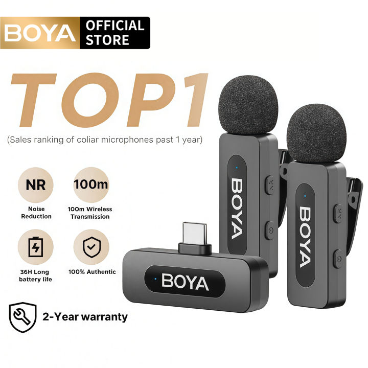 BOYA BY-V10/V20/V30 wireless microphone Noise Cancellation Lavalier ...