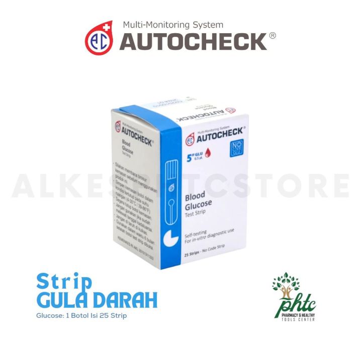 AUTOCHECK Strip Uji Gula Darah Isi 25 / Refill Glucose Stik Isi Ulang ...