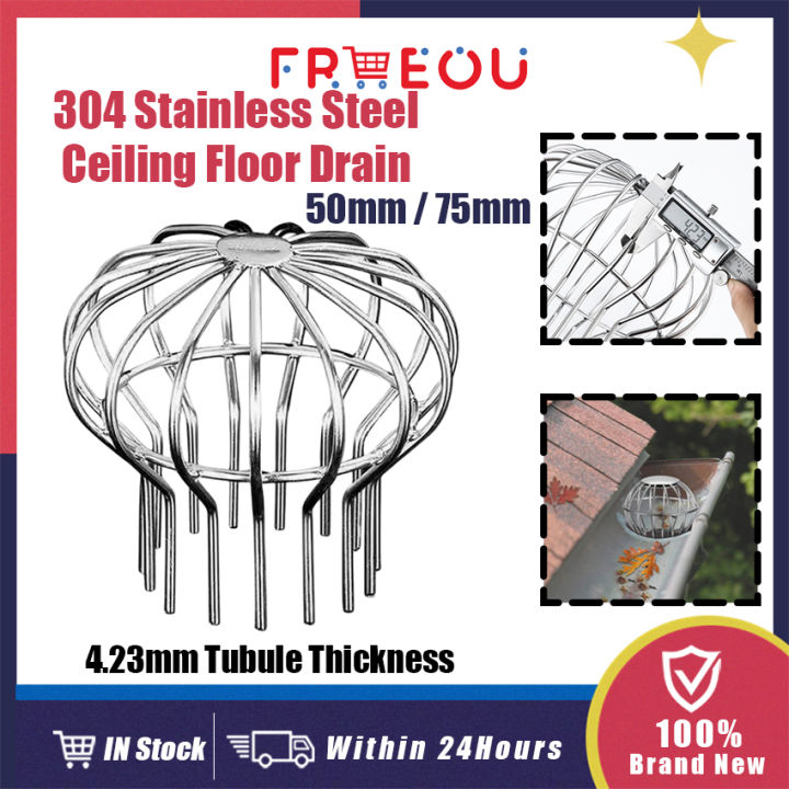 50/75mm SUS304 Stainless Roof Gutter Drain Cover Gutter Guard Roof ...