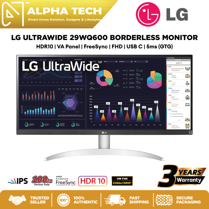LG Ultrawide 29" 29WQ600 Borderless Monitor | IPS | FHD | AMD Freesync ...