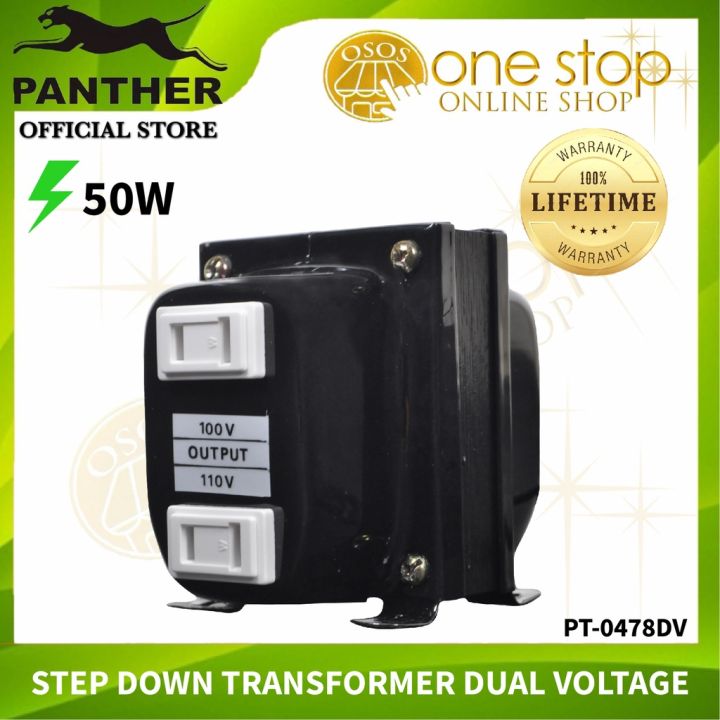 PANTHER Original PT-0478DV Step-down Transformer DUAL VOLTAGE 50 Watts, Input 220VAC, Output ...