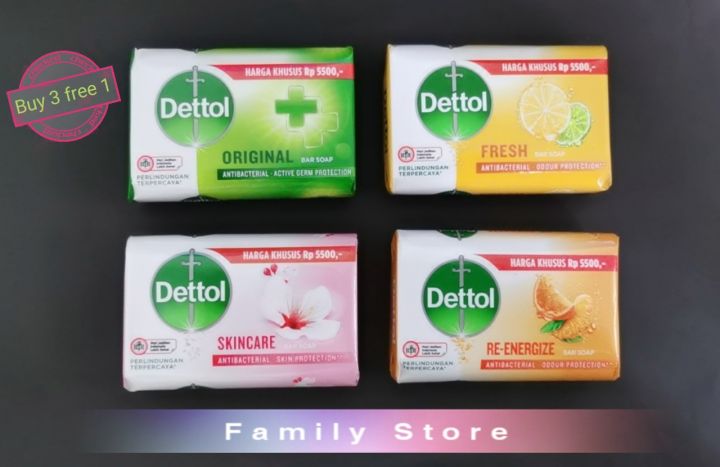 Dettol Bar Soap (4x100g）Original /Skincare/Fresh/Re-energize/Invigorate ...