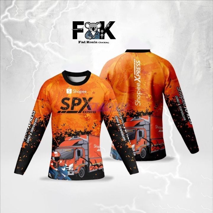 SPX เอ็กซ์เพรสพรีเมี่ยมเจอร์ซี่แขนยาว courier driver สวมใส่สบายแขนยาว ...
