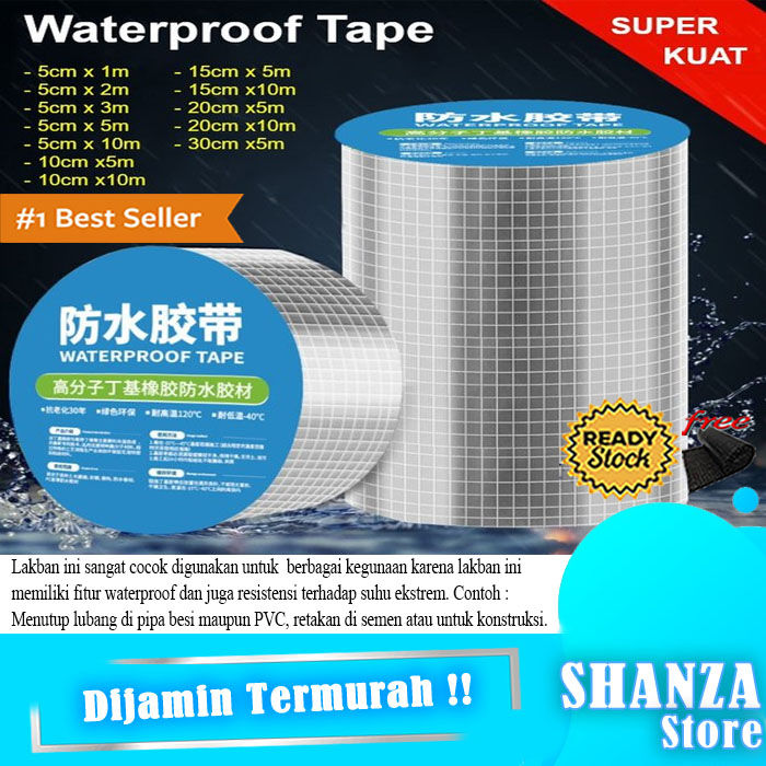 BISA COD - Lakban Anti 3M/5M Bocor Lem Anti Air Aluminium Foil Butyl Super Waterproof Tape ...