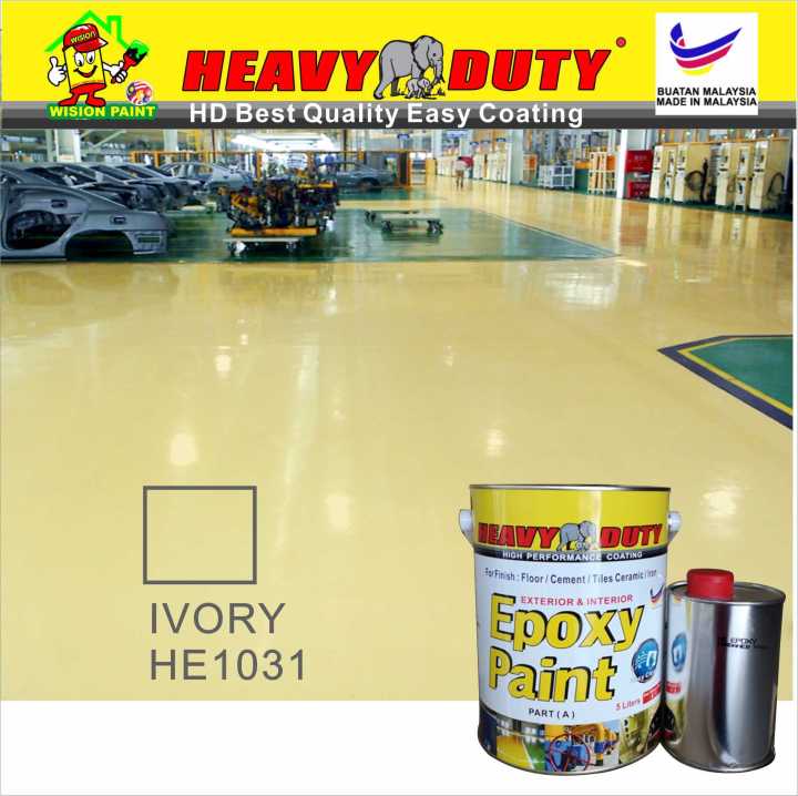 HE1031 IVORY ( 5L ) HEAVY DUTY BRAND Two Pack Epoxy Floor Paint - 4 ...