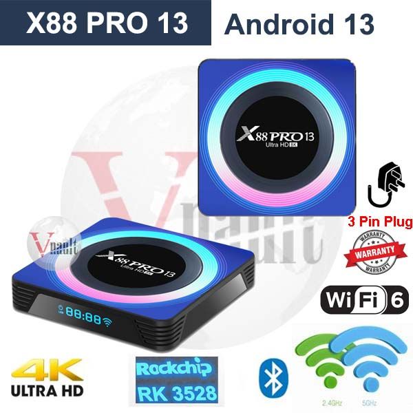 🔔 🔔 4K Android 13 Box X88 Pro 13 Rockchip RK3528 4G 32G 4G 64G LAN WIFI 2.4G/5G/6G and Bluetooth ...