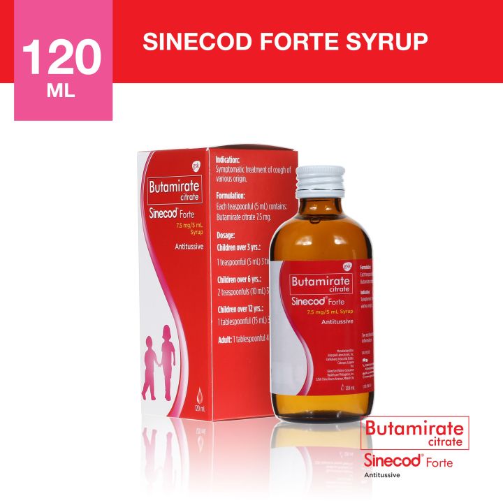 SINECOD Syrup Forte 7.5mg 120 mL (DRY COUGH, MAKATING LALAMUNAN ...