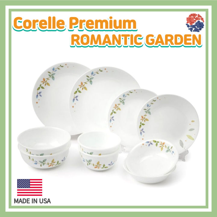 Corelle Premium ROMANTIC GARDEN 10p Set/Corelle USA set/Plate Set ...
