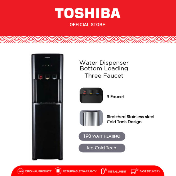 TOSHIBA Water Dispenser Bottom Loading RWF-W1615BN(K1) Galon Bawah - 3 Faucet - Low Watt ...