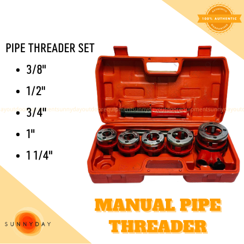 Manual Pipe Threader Ratchet Die Stock 3/8" TO 1-1/4" Heavy Duty ...