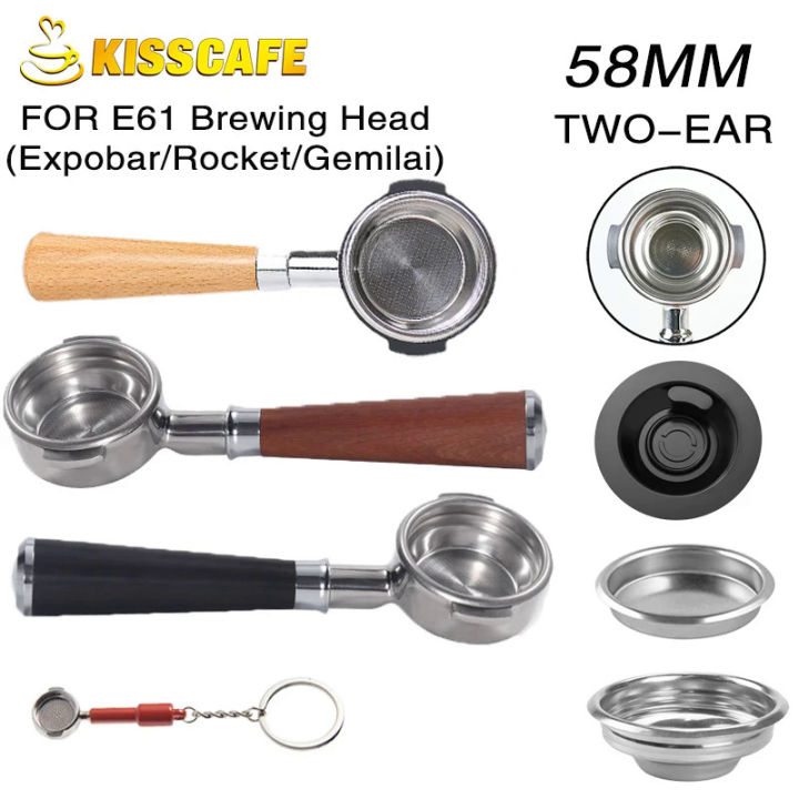 เครื่องปล่อยจรวดขนาด58มม. ด้ามไม้สำหรับทำ E61 Gemilai Expobar เครื่องมือชงกาแฟเอสเปรสโซ ...