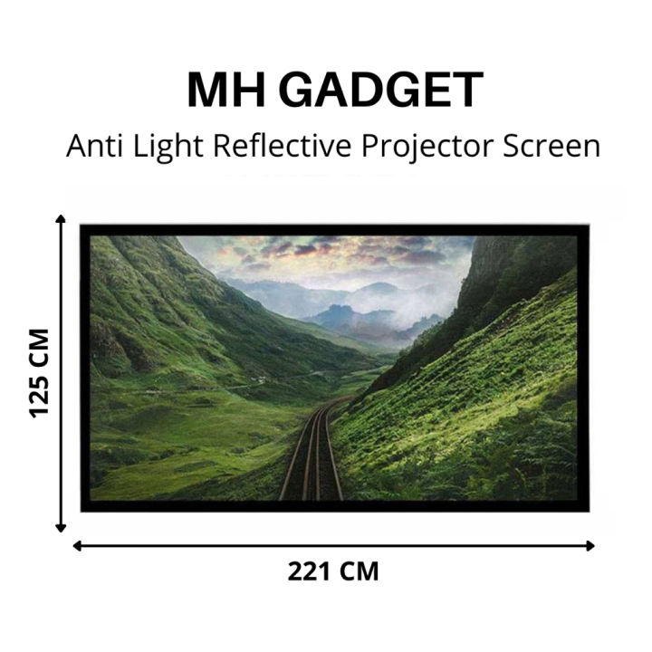 MH GADGET 100 Inch Anti Light Reflective Projector Screen | Lazada