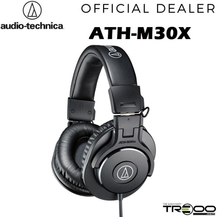 Audio-Technica ATH-M30x Professional Studio Monitor Over-the-Ear ...