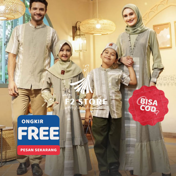 BUSANA MUSLIM SARIMBIT COUPLE KEKE - KALA MATTE GREEN | Lazada Indonesia