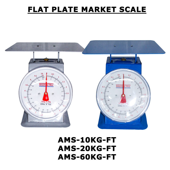 American Star 10/20/60 Kilogram Flat Stainless Plate Spring Mechanical ...