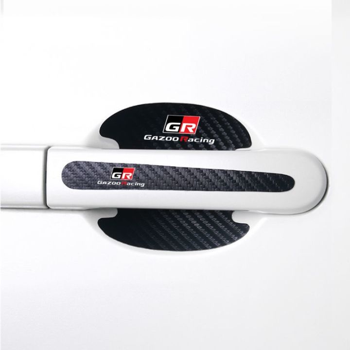 8 Pieces Toyota Gr Gazoo Racing Gr Sport TRD Carbon Fiber Door Handle ...