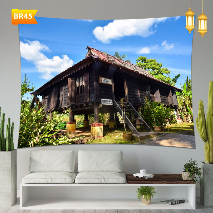 Banner Decoration / Backdrop Rumah Kampung Hari Raya Aidilfitri ...