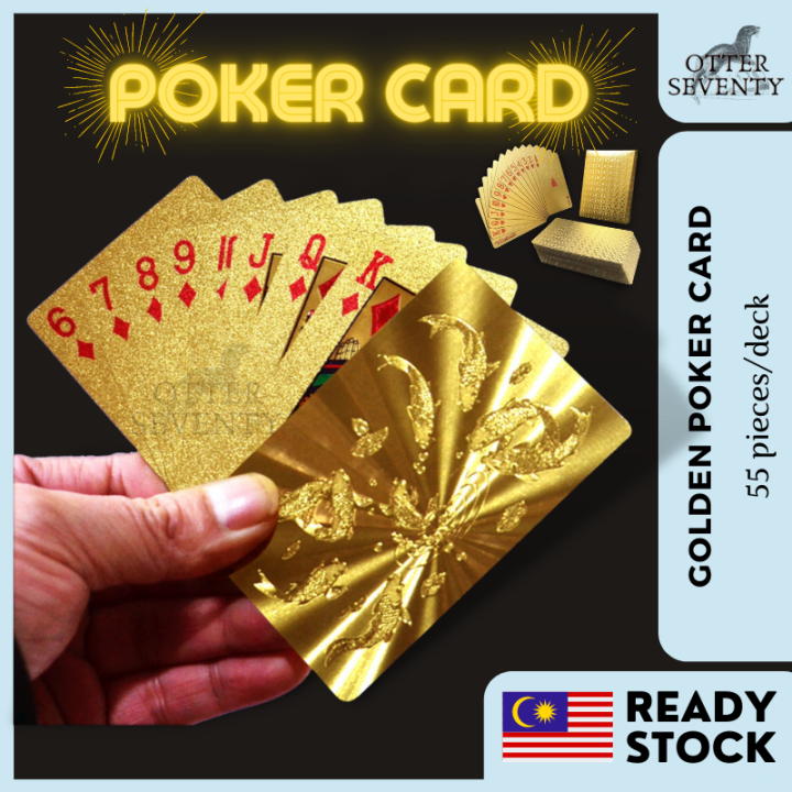 【Premium Gold Poker Card】Gold Waterproof Plastic Foil Luxury Poker Card ...