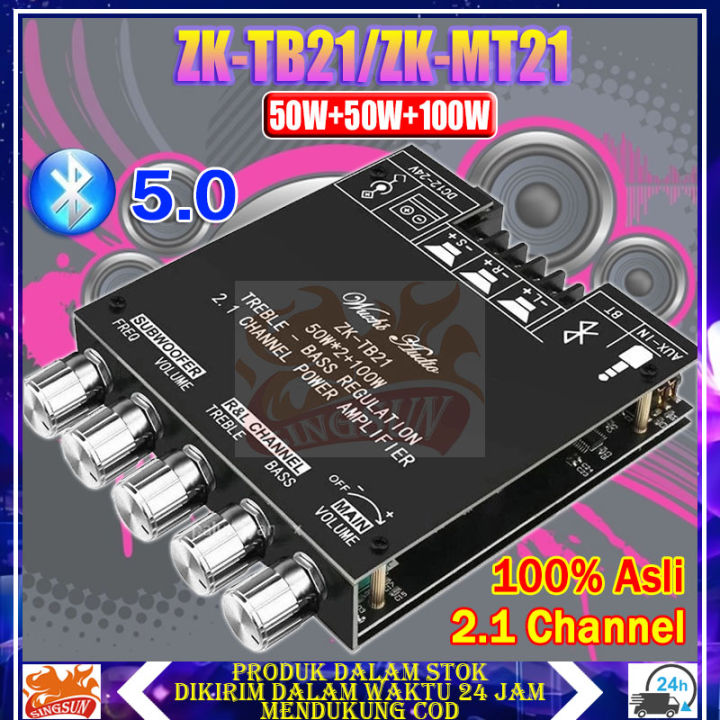 ZK-TB21/MT21 Audio Stereo Bass Power Amplifier Board TPA3116D2 Bluetooth 5.0 Penguat Subwoofer ...