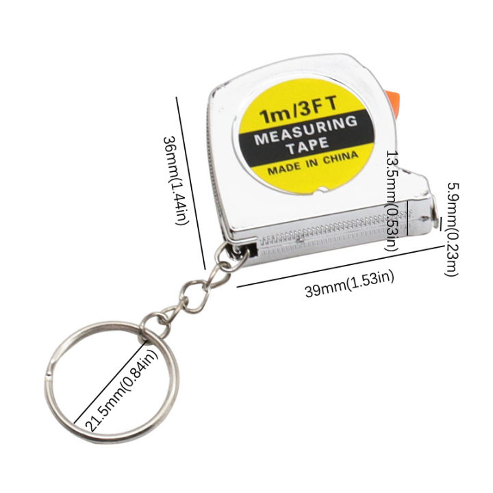 LEI Small Soft Steel Ruler 1M Multipurpose Measure Tape With Keychain ...
