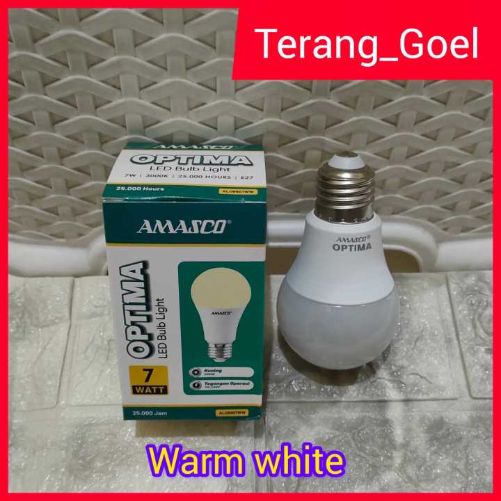 LED AMASCO OPTIMA 7 WATT CAHAYA PUTIH / CAHAYA KUNING / LED BULB AMC OPTIMA 7 WATT | Lazada ...