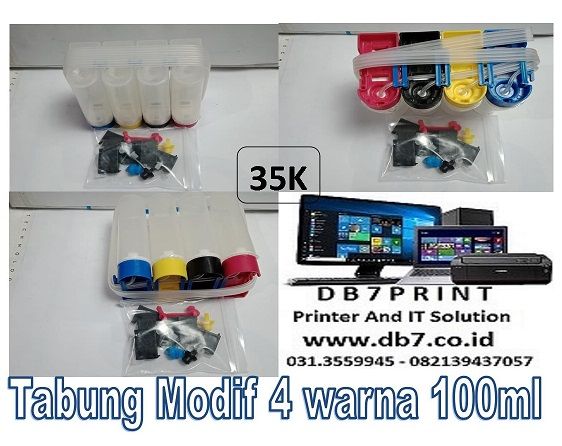 tabung infus printer 4 warna 100 ml untuk modif printer dengan system ...