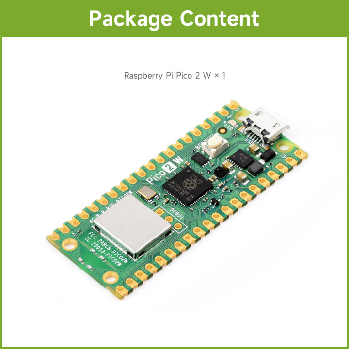 Raspberry Pi Pico 2 W Microcontroller Board, Based on Official RP2350 Chip, Dual-core & Dual ...