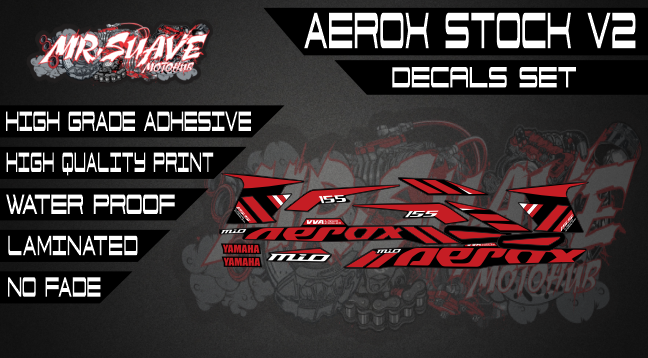 Aerox Stock Decals V2 (Red) | Lazada PH