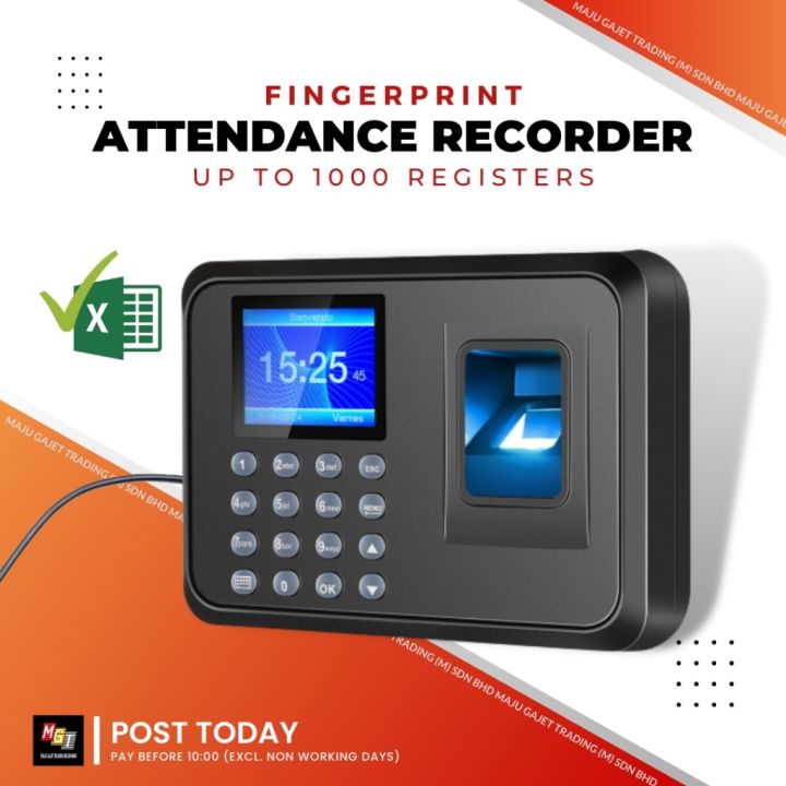 Biometric Fingerprint Attendance Machine Thumbprint Record Worker ...