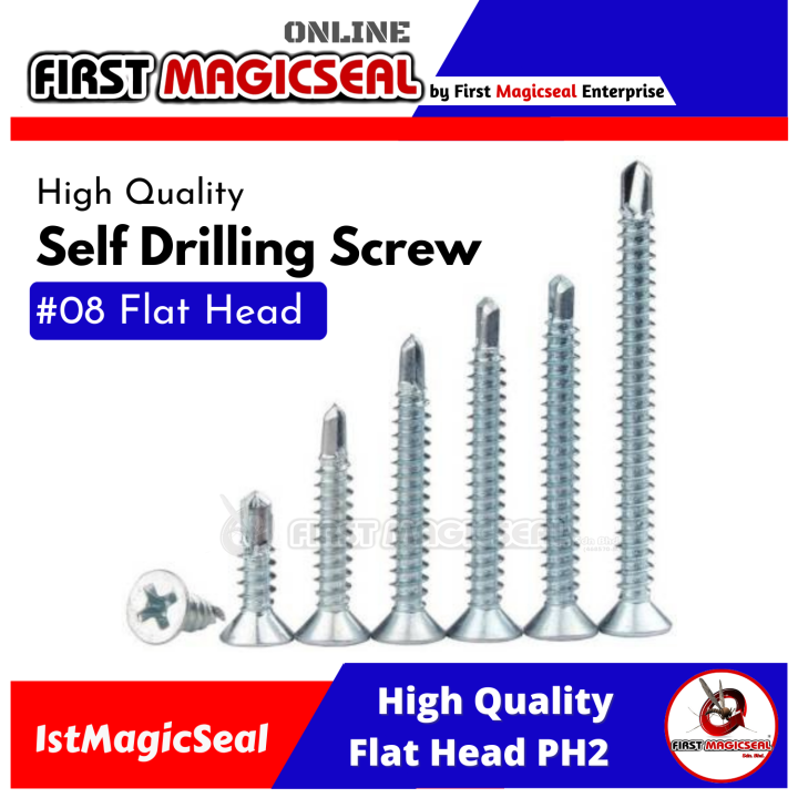 1stMagicSeal - Self Drilling Screw FLAT Head Screw 自钻平头螺丝 Metal Screw ...