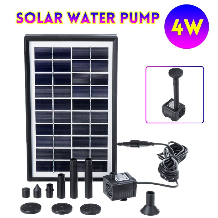 4W DC 10V 380L/H Water Pump Solar Power Floating Fountain Submersible ...