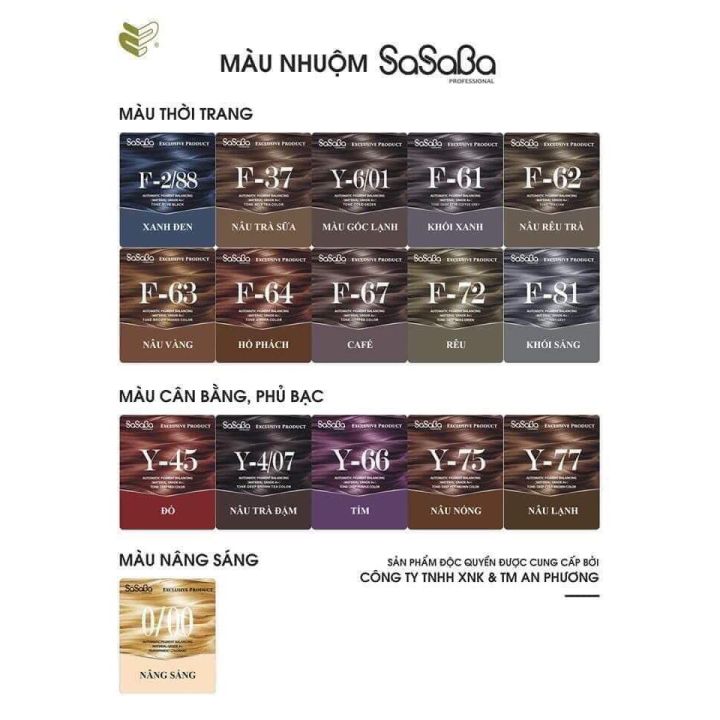 Nhuộm Phủ Bạc Sasaba Tự Cân Bằng Nhiều Khúc Màu - Ăn Bạc 100% ( Túi ...