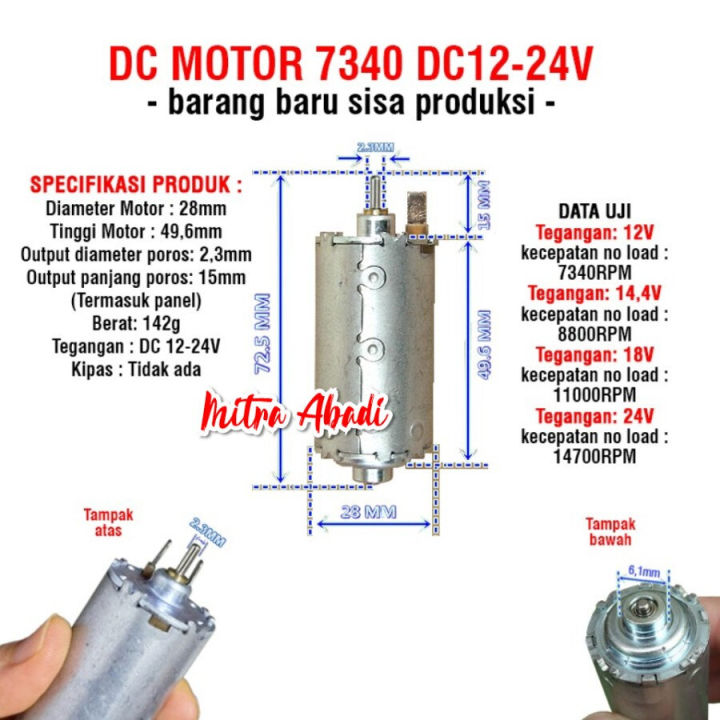 Dinamo Motor 7340 DC 12 - 24V | Lazada Indonesia